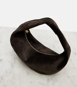 Khaite Olivia Medium Suede Shoulder Bag - Brown