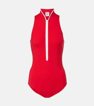 Hunza G Katya Zip-up Swimsuit - Red