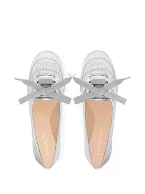 GIANVITO ROSSI Vault Lace-up Perforated Ballet Flats