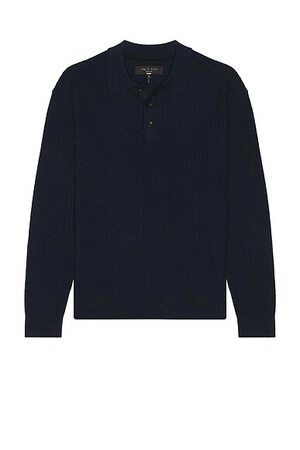 Rag & Bone Crawford Cashmere Blend Long Sleeve Polo