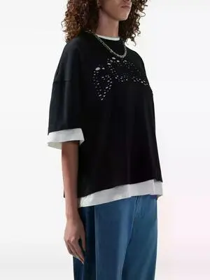Gcds Perforated Layered T-shirt - Black