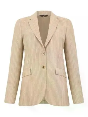 Brooks Brothers Striped Virgin Wool Blazer - Neutrals