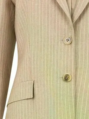 Brooks Brothers Striped Virgin Wool Blazer - Neutrals