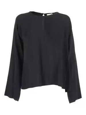FORTE_FORTE Long-sleeve Blouse With Embroidered Detail - Black