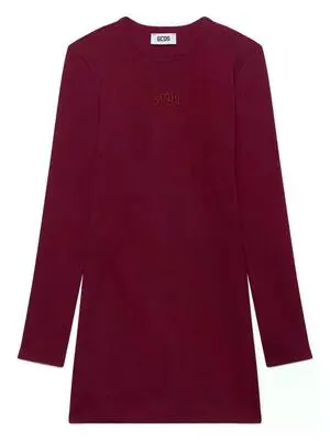 Gcds Ribbed Long-sleeve Dress - Red