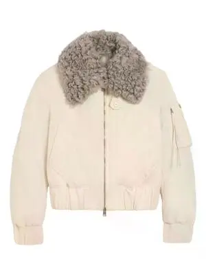 AMI Paris Padded Bomber Jacket With Shearling Collar