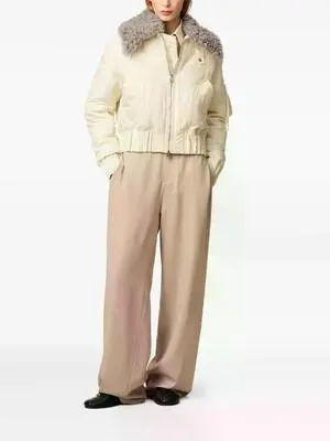 AMI Paris Padded Bomber Jacket With Shearling Collar