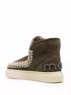 Mou Crochet Stitch-trim Boots
