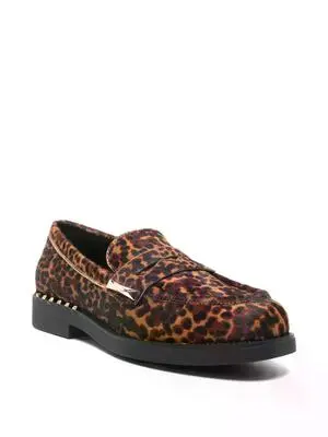 Ash Leopard-print Studded Loafers
