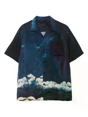 MAHARISHI 6230 Boro Crane Graphic Shirt - Blue