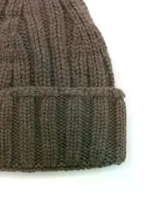 DELL'OGLIO Cashmere Beanie Hat - Brown