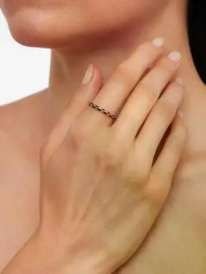 Yvonne Léon 9k Yellow Checkered Ring
