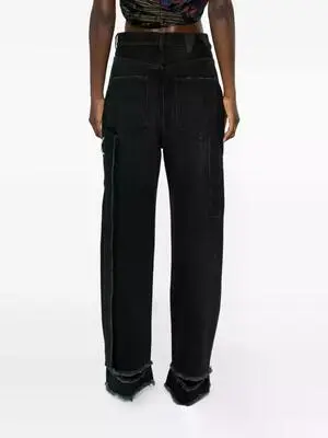 DARKPARK Frayed Denim Straight-leg Jeans - Black