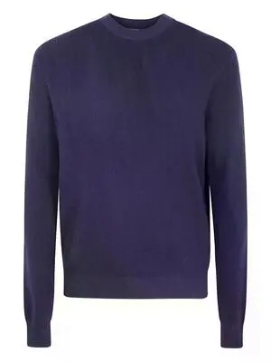 PEOPLE OF SHIBUYA Ribbed Crew Neck Sweater - Blue