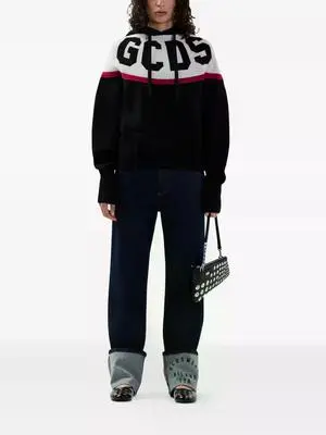 Gcds Logo Patch Turn-up Hem Jeans - Blue