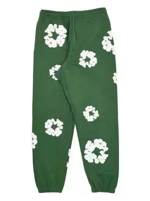 DENIM TEARS Floral Print Drawstring Track Pants - Green