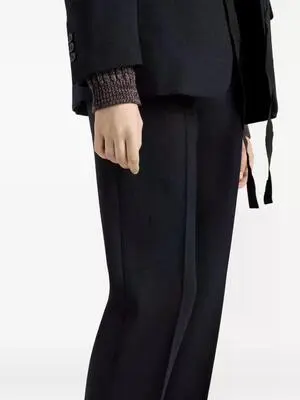 Prada Rush-stitch Wool Trousers - Blue