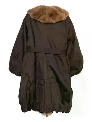 ROTATE BY BIRGER CHRISTENSEN Faux Fur Trim Belted Coat