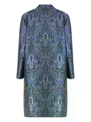 CARLOTTA CANEPA Patterned Jacquard Single-breasted Coat - Blue
