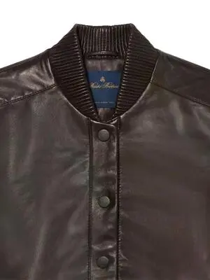 Brooks Brothers Leather Bomber Jacket - Brown