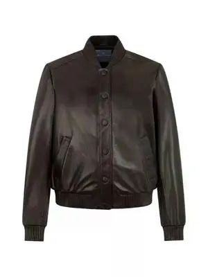 Brooks Brothers Leather Bomber Jacket - Brown
