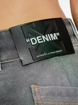 Off-White Washed Denim Cargo Jeans