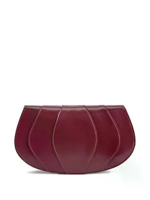 GIUSEPPE ZANOTTI Orbits Leather Clutch Bag With Crystal Embellishment - Red