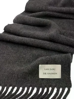 Loulou De Saison Santo Fringed Scarf - Grey