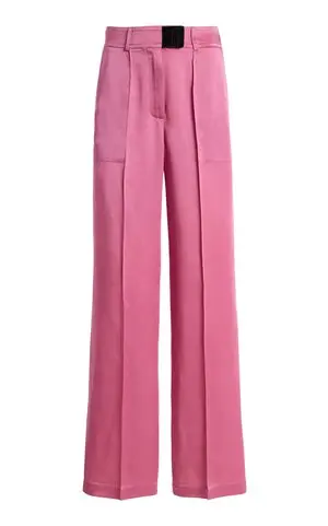 Bevza Satin Trousers With Bra Closure - Pink