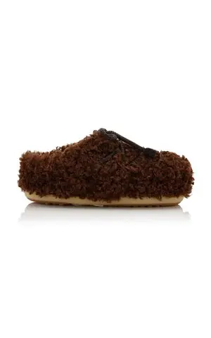 Moon Boot Faux-shearling Mules - Brown