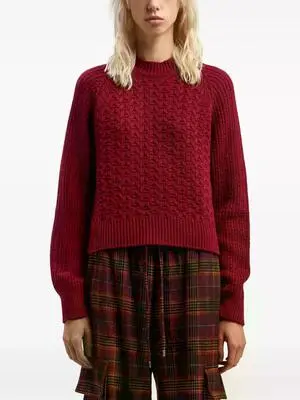 Palm Angels Curved Logo Ribbed Panel Sweater