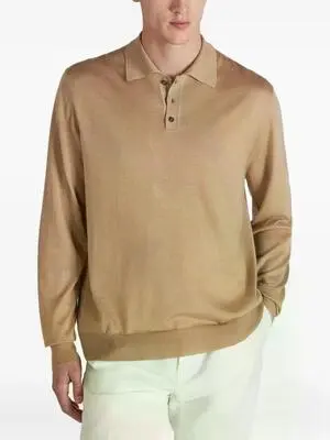 ZANONE Cashmere Silk Polo Shirt - Neutrals