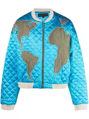 WHO DECIDES WAR Global Grid Bomber Jacket - Blue