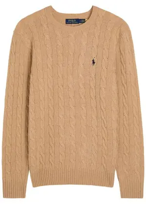 Polo Ralph Lauren Cable-knit Wool And Cashmere-blend Jumper - Camel