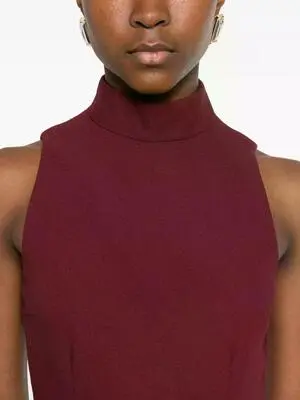 ROTATE BY BIRGER CHRISTENSEN Sleeveless High Neck Maxi Dress With Ruffled Hem
