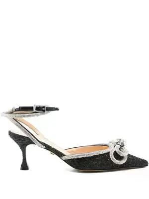 Mach & Mach 70mm Embellished Bow Pumps - Black