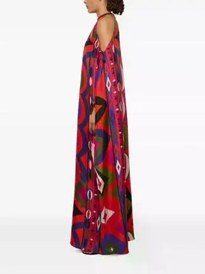 Emilio Pucci Printed Silk Kaftan Maxi Dress - Red