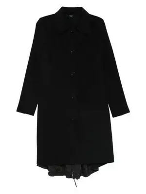 High Single-breasted Coat - Black