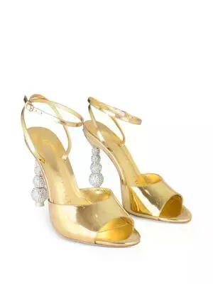 SOPHIA WEBSTER Natalia Crystal-heeled Sandals - Gold