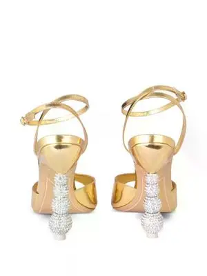 SOPHIA WEBSTER Natalia Crystal-heeled Sandals - Gold