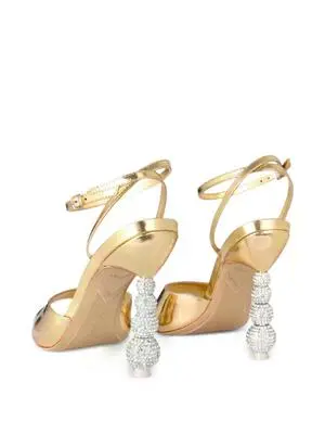 SOPHIA WEBSTER Natalia Crystal-heeled Sandals - Gold