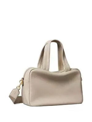 Tory Burch Zip Leather Tote Bag With Webbing Strap