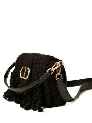 TWINSET Fringed Logo Plaque Satchel