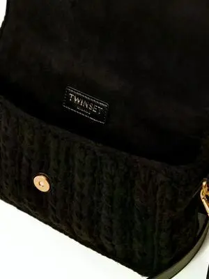TWINSET Fringed Logo Plaque Satchel