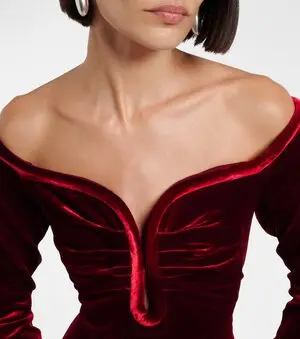 Roland Mouret Off-shoulder Velvet Gown