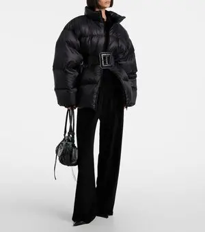Balenciaga Hourglass Belted Down Jacket