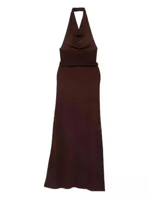 AYA MUSE Halterneck Maxi Dress - Brown
