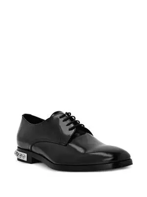 Philipp Plein Calf Leather Star Embellished Derby Shoes