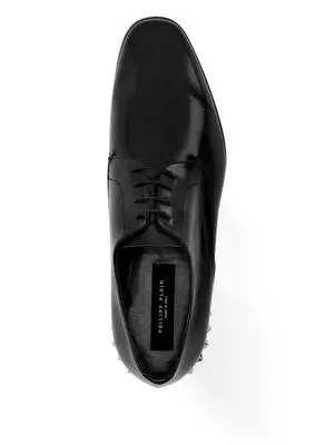 Philipp Plein Calf Leather Star Embellished Derby Shoes