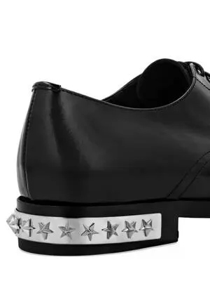 Philipp Plein Calf Leather Star Embellished Derby Shoes